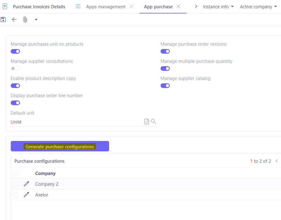 Company file | Axelor Open Suite